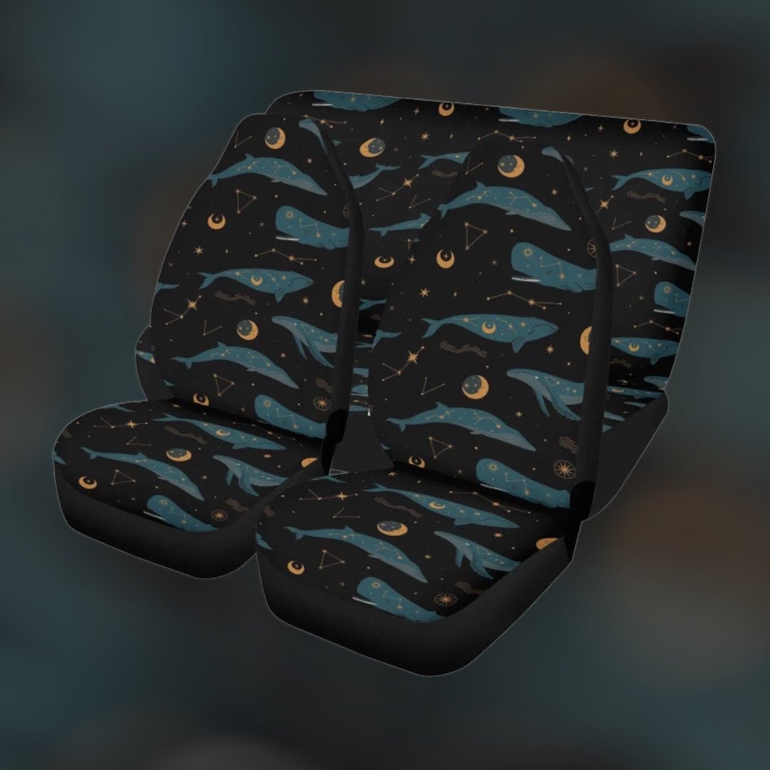 Cosmic Whales Celestial Car Seat Cover, Celestial Witchy Front Bucket ...