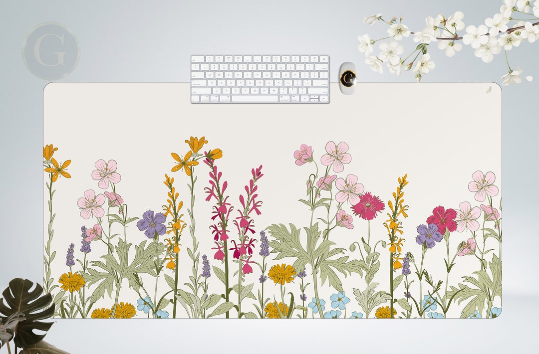 Wildflower Desk Mat Extend Gaming Mouse Pad Large Mousepad With ...