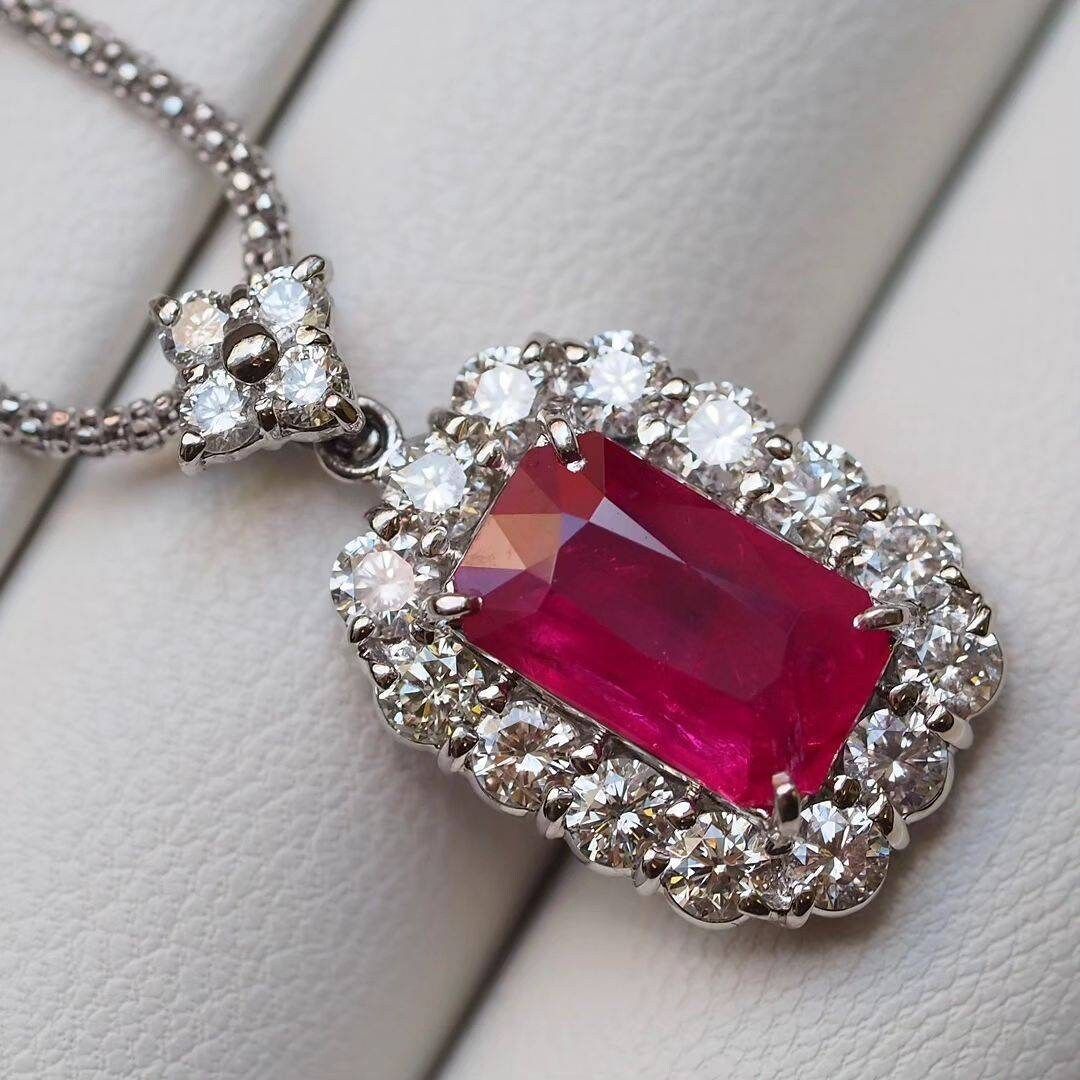 Ruby Gemstone Pendant/ Emerald Cut Ruby /handmade Pendant / Ruby ...