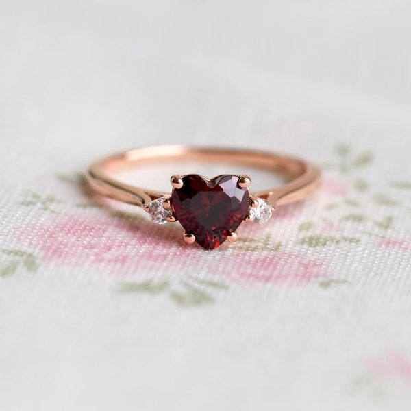 Red Heart Ring - Etsy