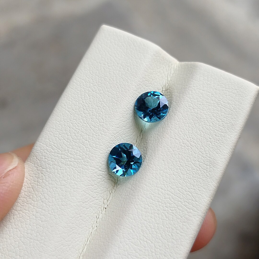 Lab Grown Blue Tourmaline/ 6mm Blue Indicolite Tourmaline Gemstone ...
