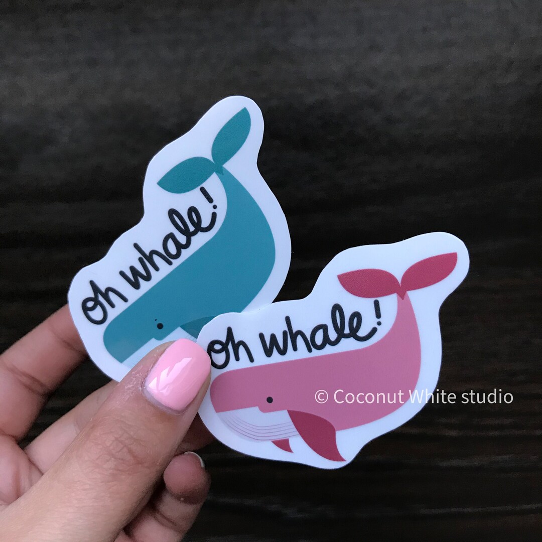 Oh Whale Sticker Whale Sticker Animal Sticker Laptop - Etsy