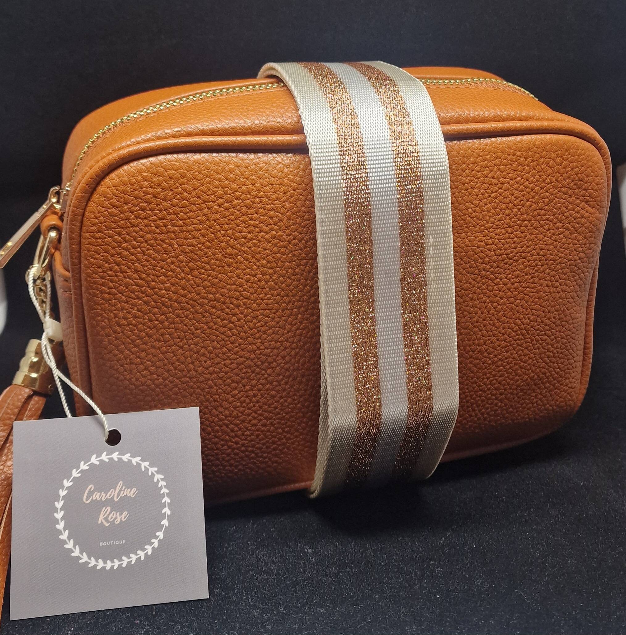 Crossbody Tassel Camera Style Bag With Wide Neutral Glitzy - Etsy UK