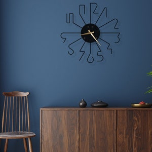 Line Metal Wall Clock, Wall Decor, Art, Wall Art, Special Design, Gifts ...