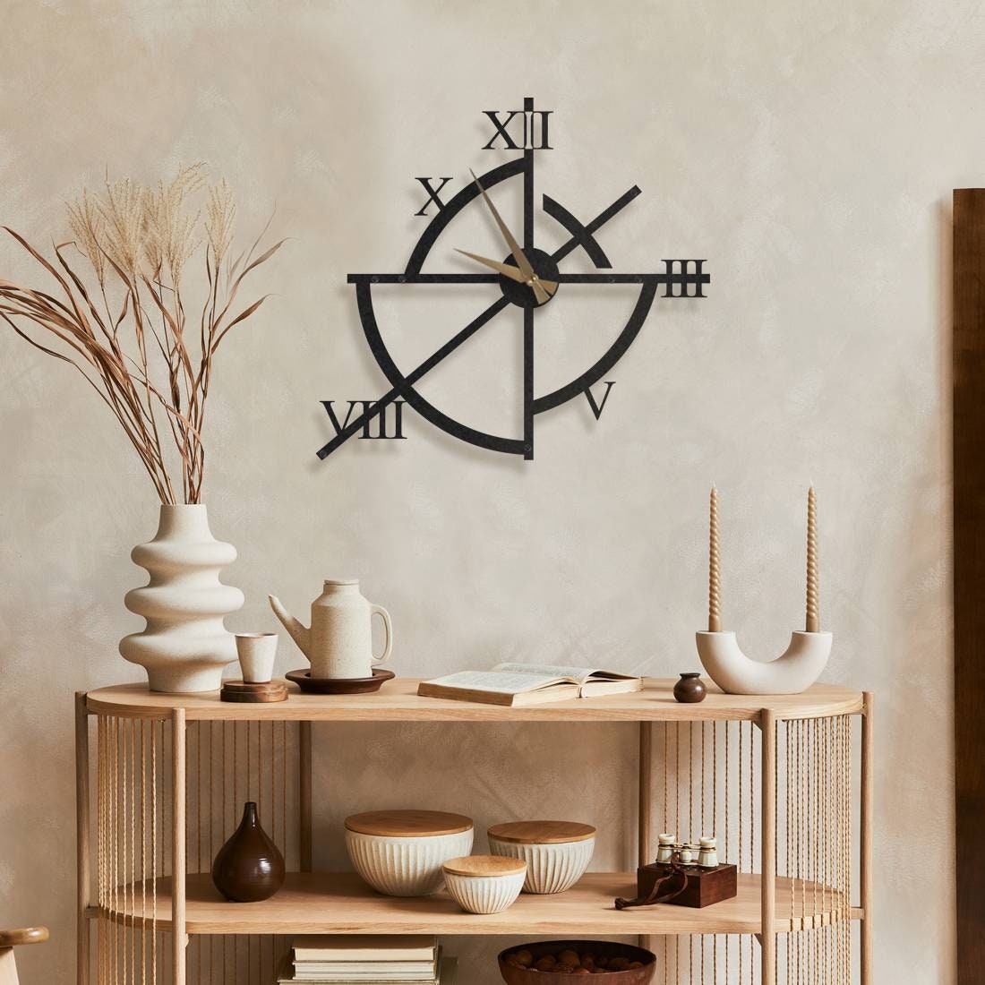 Compass Metal Wall Clock, Wall Decor, Art, Wall Art, Special Design ...