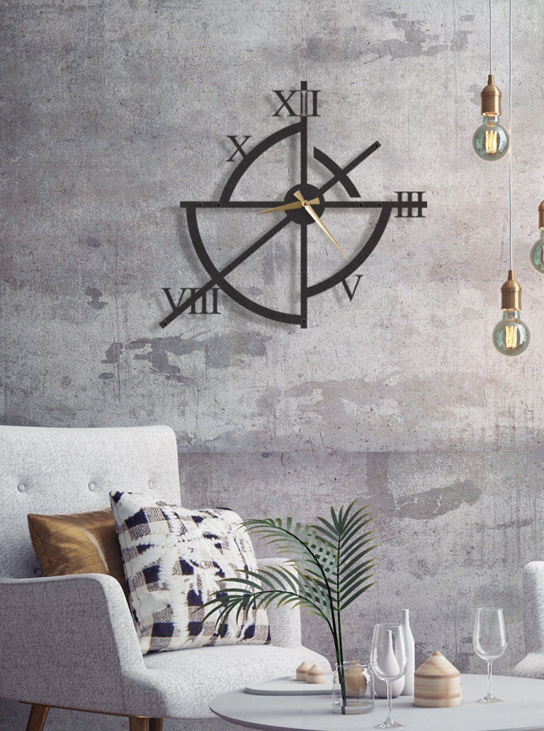 Compass Metal Wall Clock Wall Decor Art Wall Art Special | Etsy