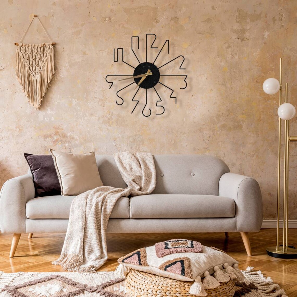 Line Metal Wall Clock Wall Decor Art Wall Art Special - Etsy