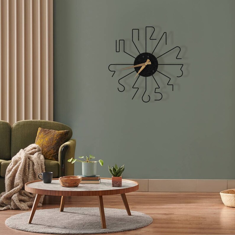 Line Metal Wall Clock Wall Decor Art Wall Art Special | Etsy