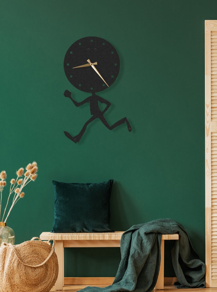 Run Clock Metal Wall Art Metal Wall Clock Wall Decor Art - Etsy
