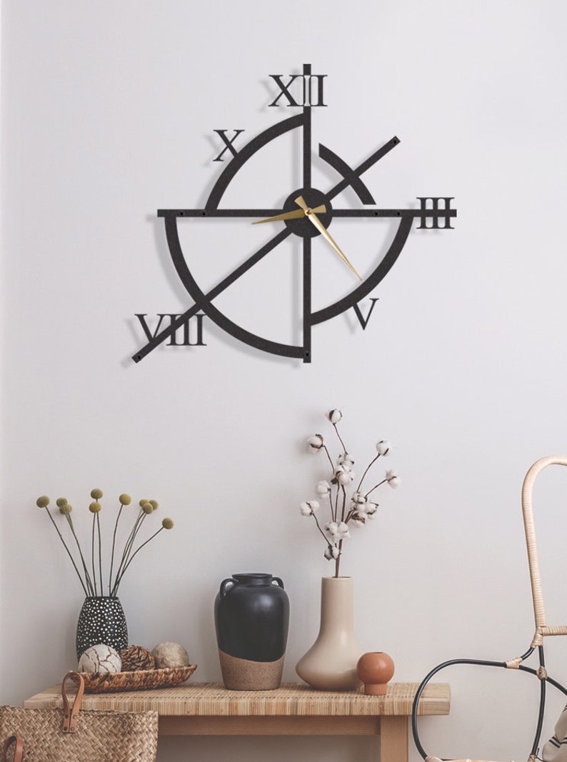 Compass Metal Wall Clock Wall Decor Art Wall Art Special | Etsy