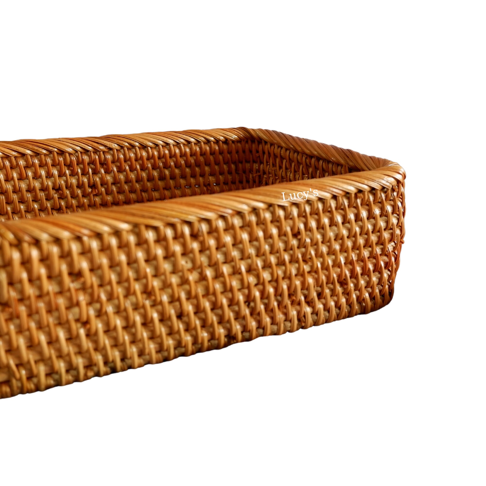 Rattan Basket/ Rectangular Tray/ Home Decor Gift for her/ Best | Etsy