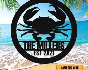 Outdoor Metal Crab Sign - Etsy