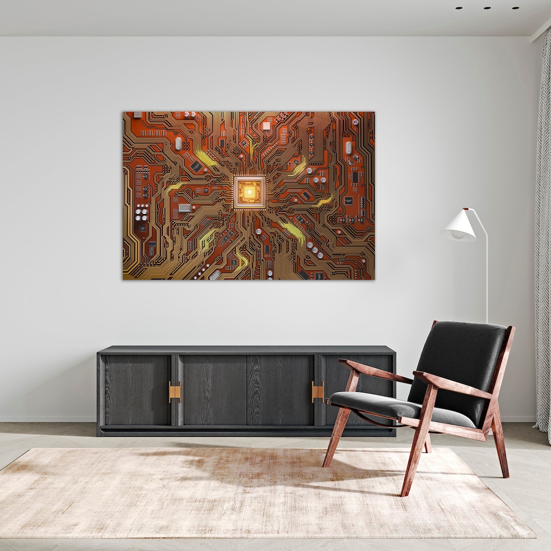 Electronic Circuit Board Canvas Wall Art Print Hi-tech Decor Art ...