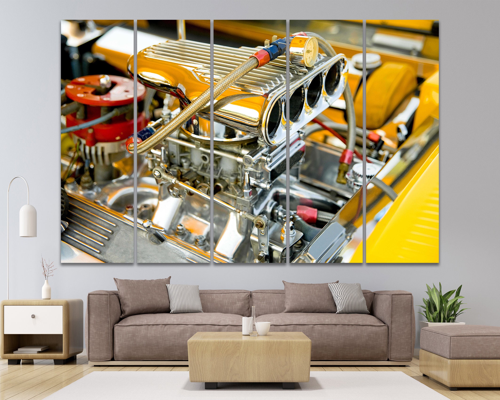 Muscle Car Engine Air Intake Wall Art Muscle Car Motor Canvas Print ...