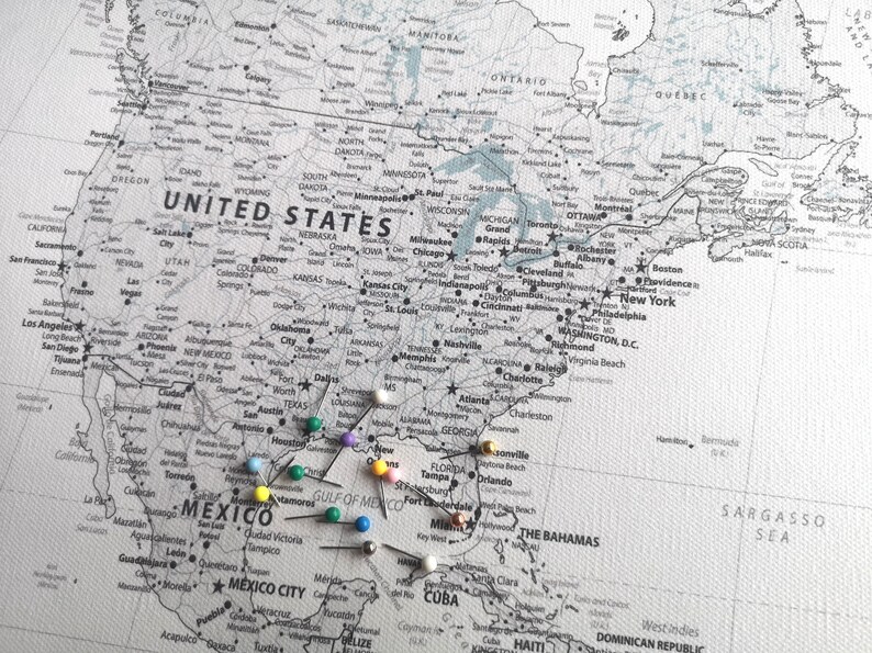 Large World Map to Mark Visited Places Printable Home Décor Living Room ...