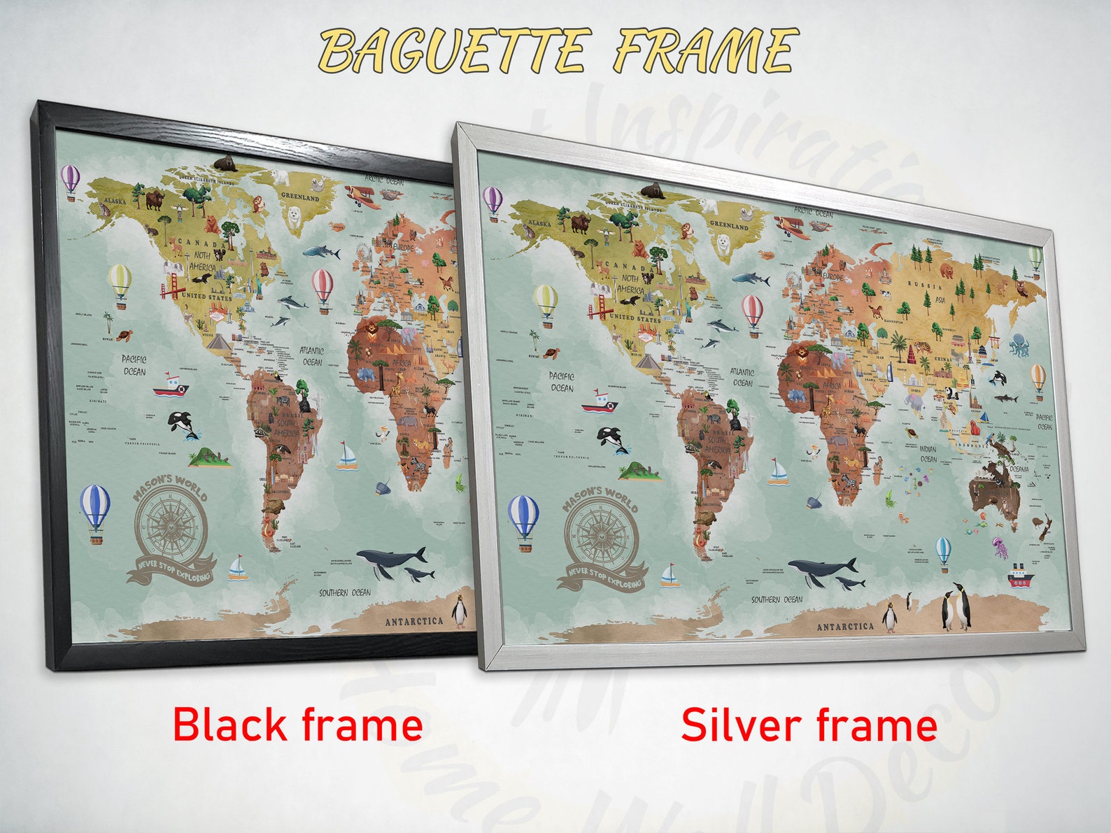 Wanderlust World Map Printable Kids World Map Nursery Homeschooling ...