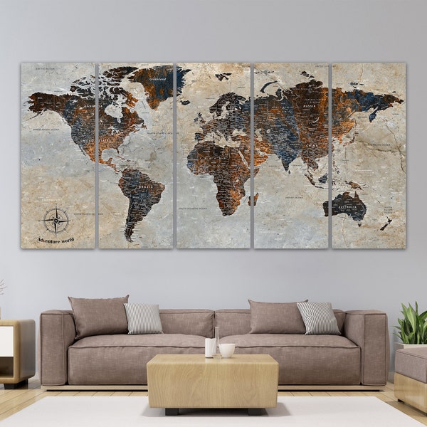 Abstract World Map - Etsy