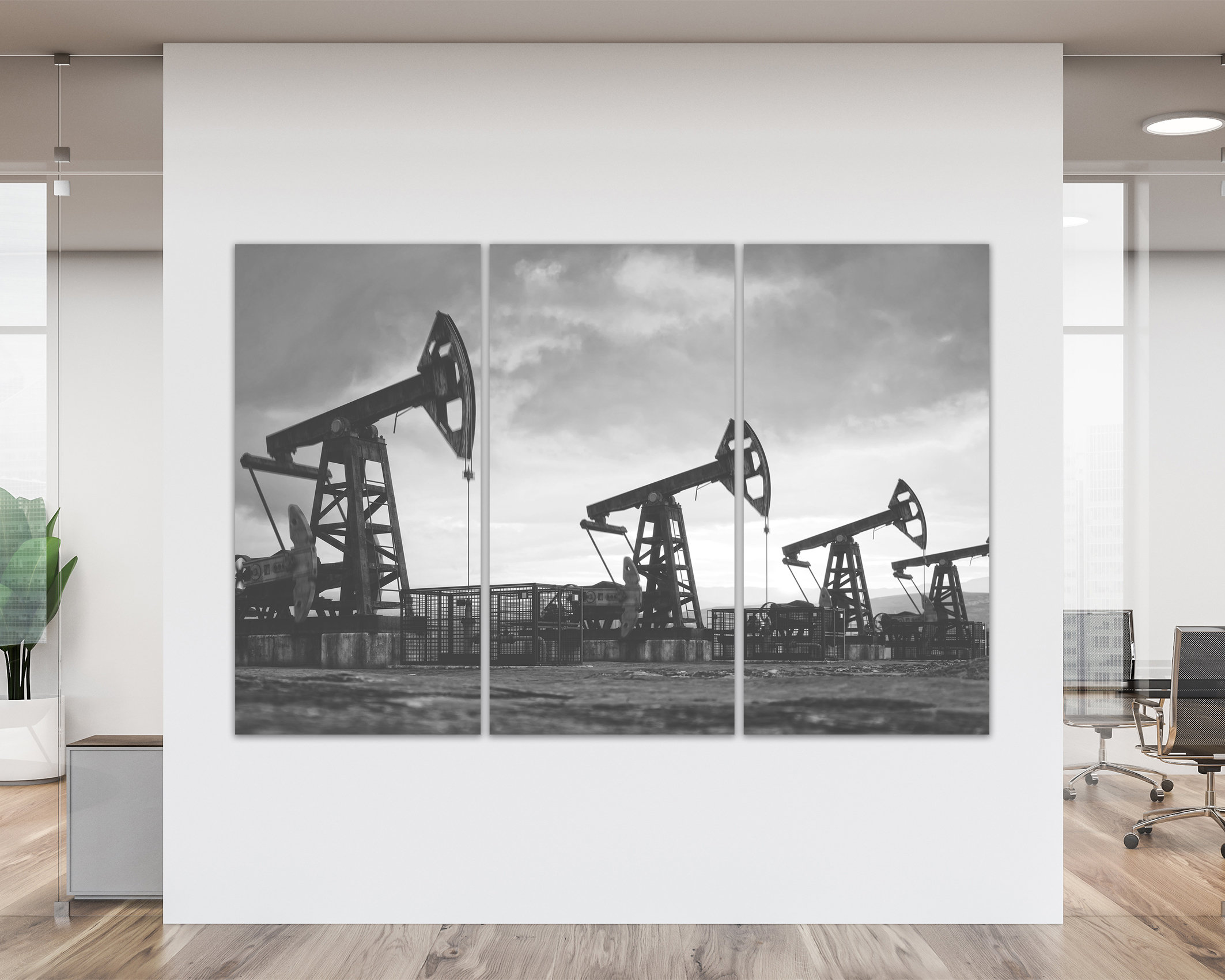 Oil Rig in the Oilfield Large Wall Art Canvas Print Oil and Gas Mining ...