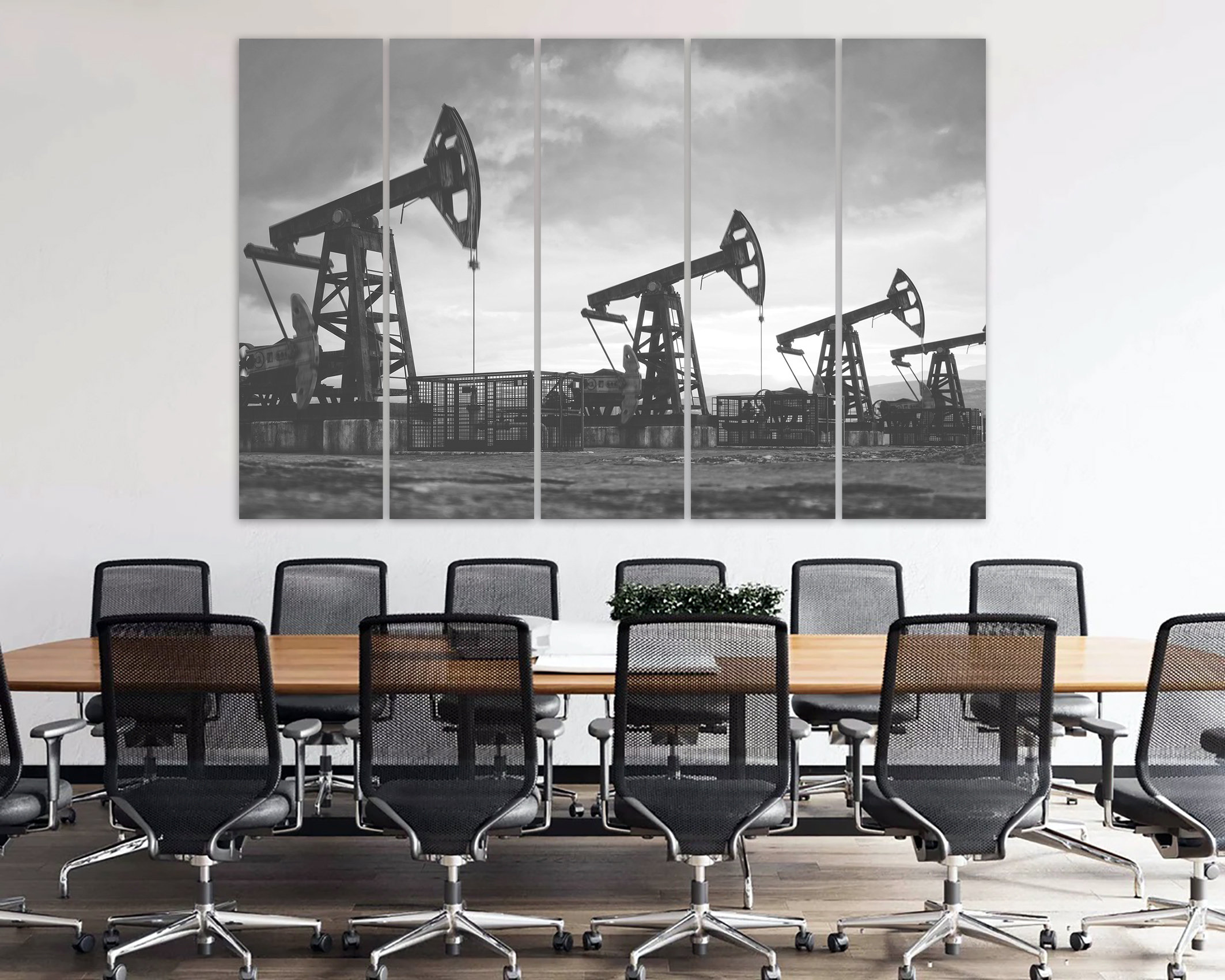 Oil Rig in the Oilfield Large Wall Art Canvas Print Oil and Gas Mining ...
