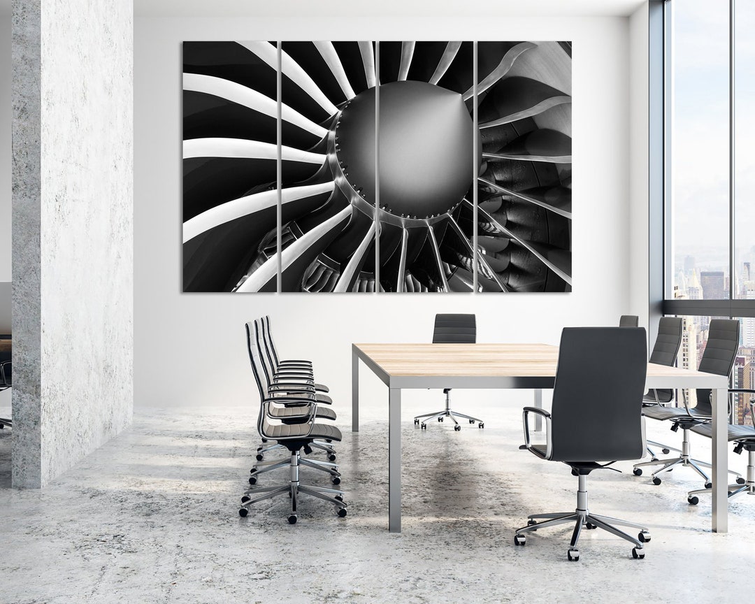 Tech Wall Art - Turboprop Aircraft Engine Print | Modern Office Decor ...