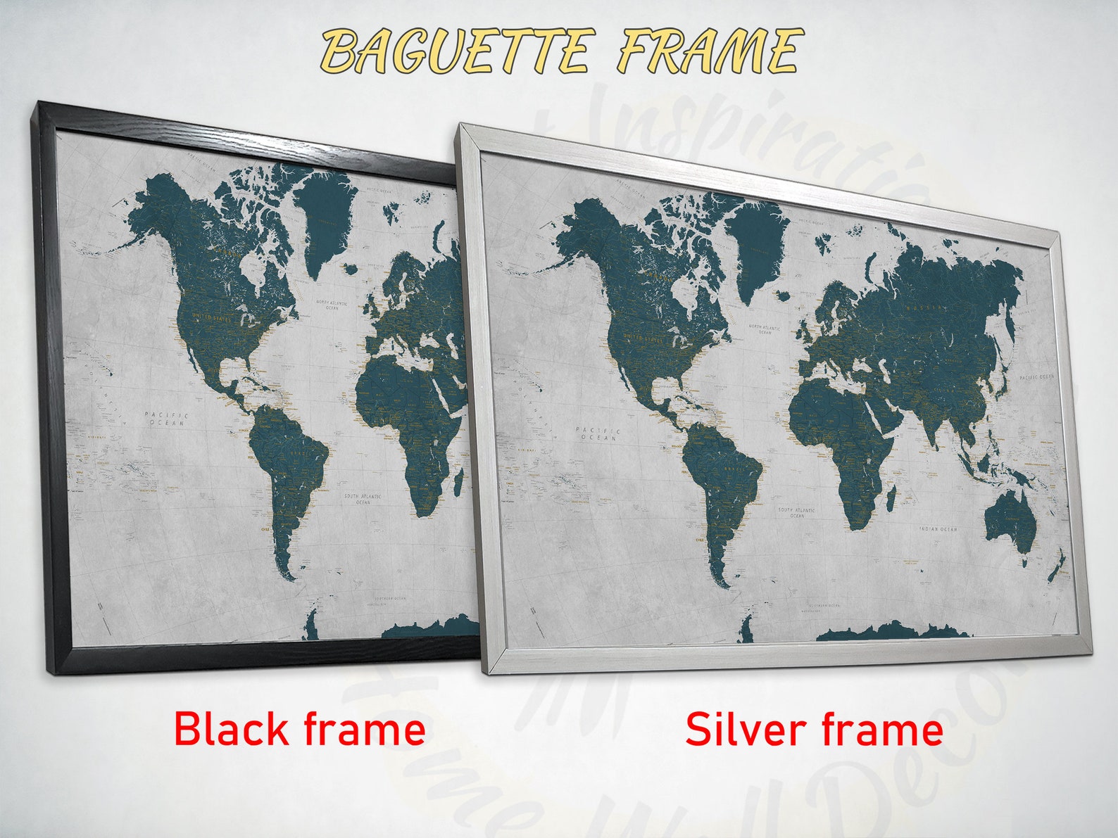 Large Map of Places Visited Home Living Room Wall Decor Giant - Etsy