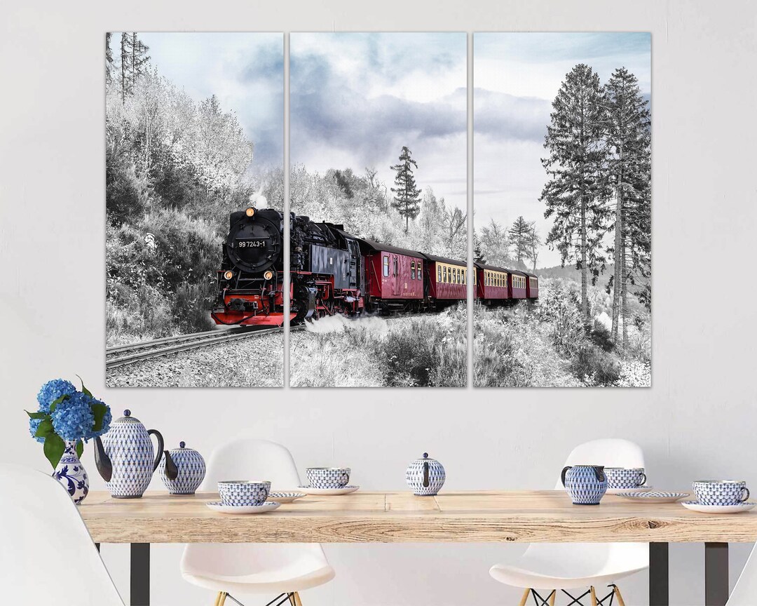 Steam Express Wall Art Steam Locomotive Wall Art Canvas Print Railroad ...