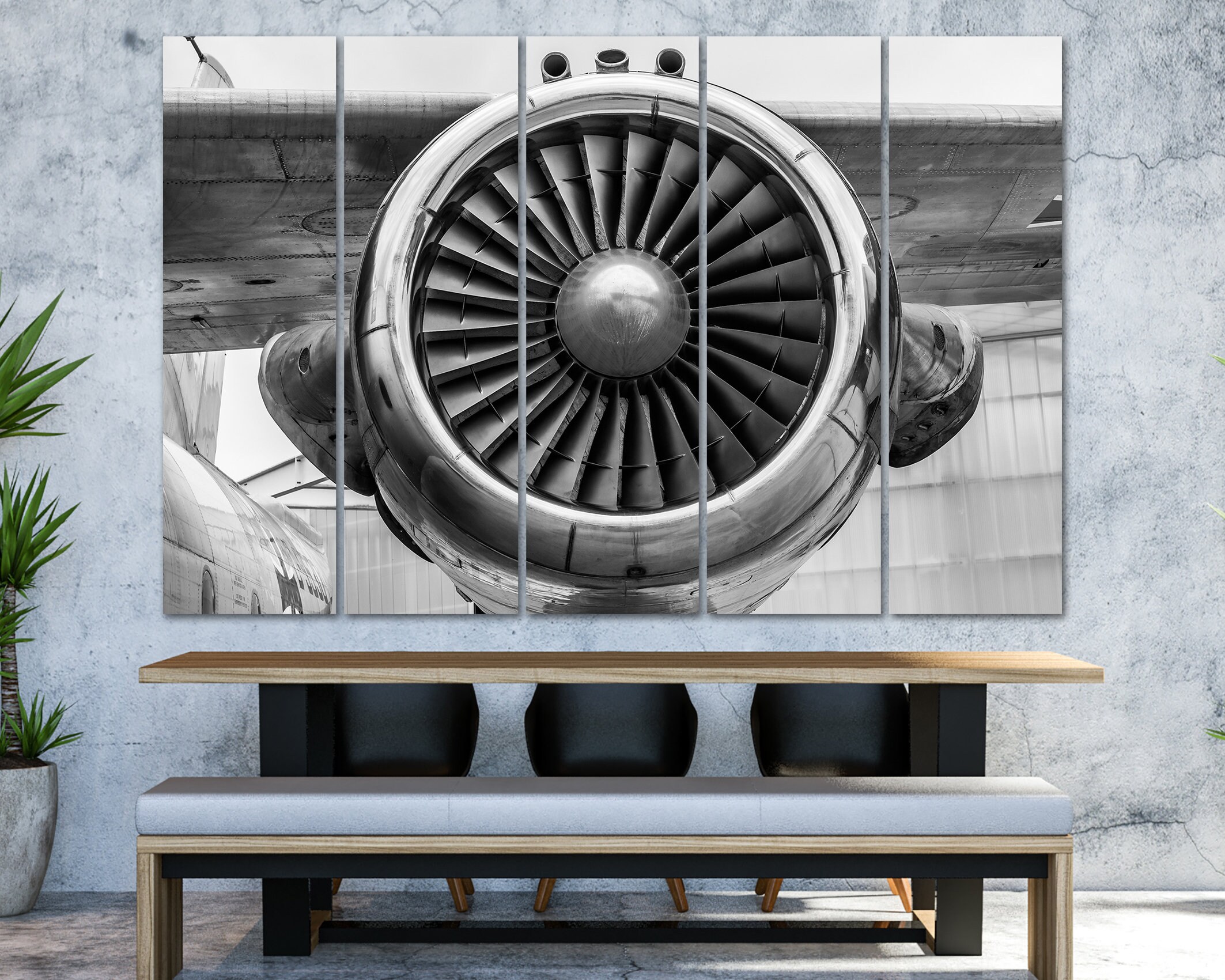 Airplane Engine Wall Art Aitcraft Turbine Canvas Print Jet Engine Wall ...