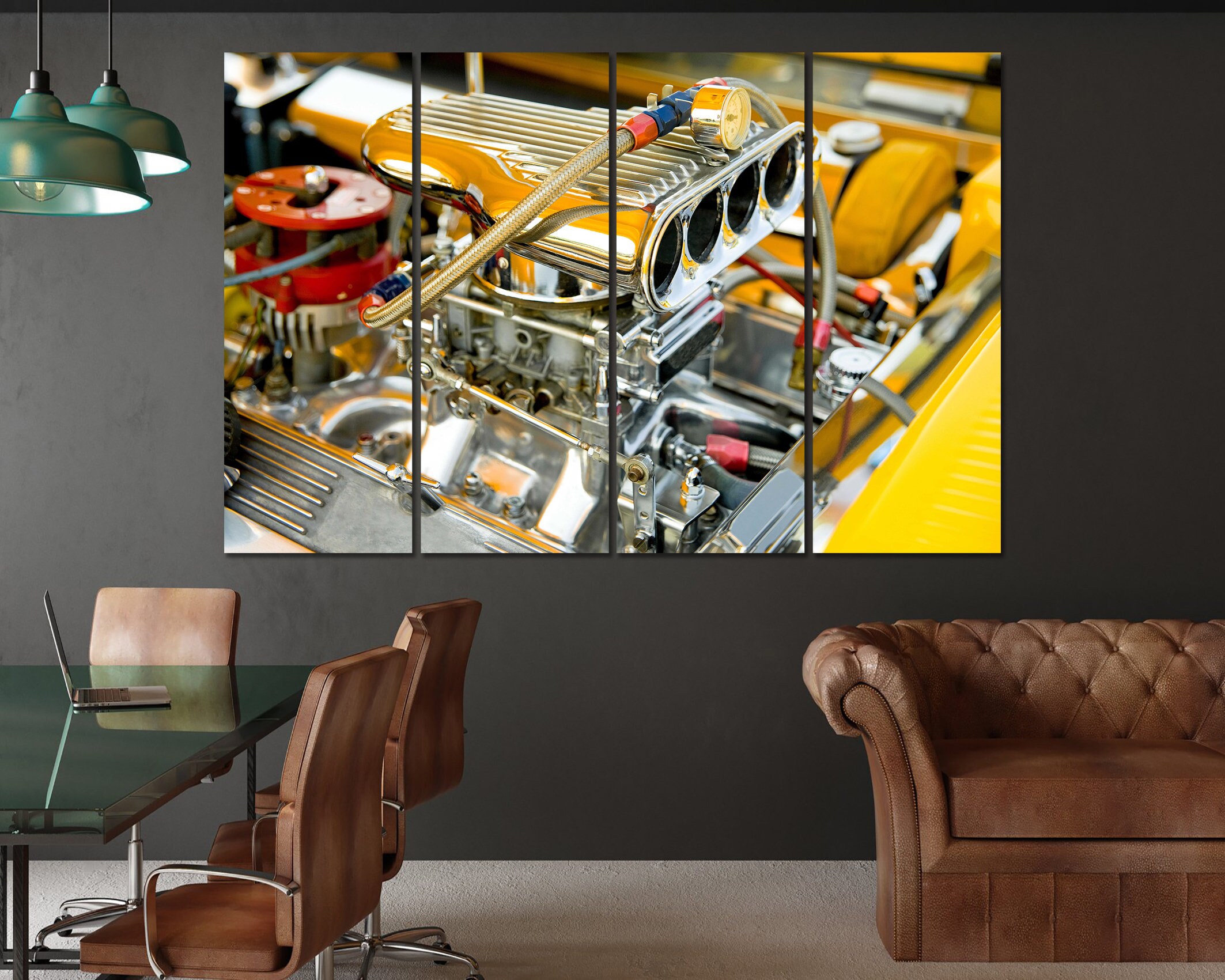 Muscle Car Engine Air Intake Wall Art Muscle Car Motor Canvas Print ...