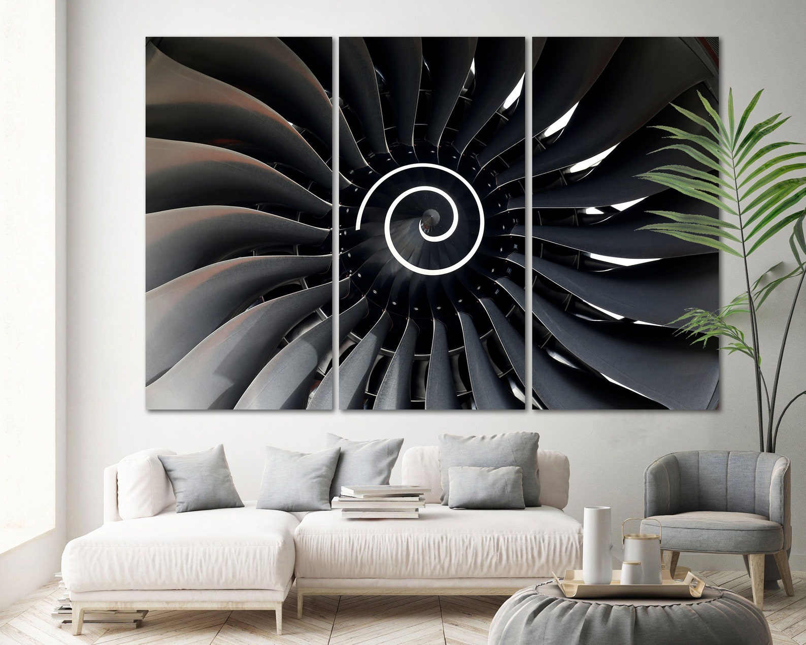 Aitcraft Turbine Jet Engine Wall Art Canvas Plane Engine Print ...