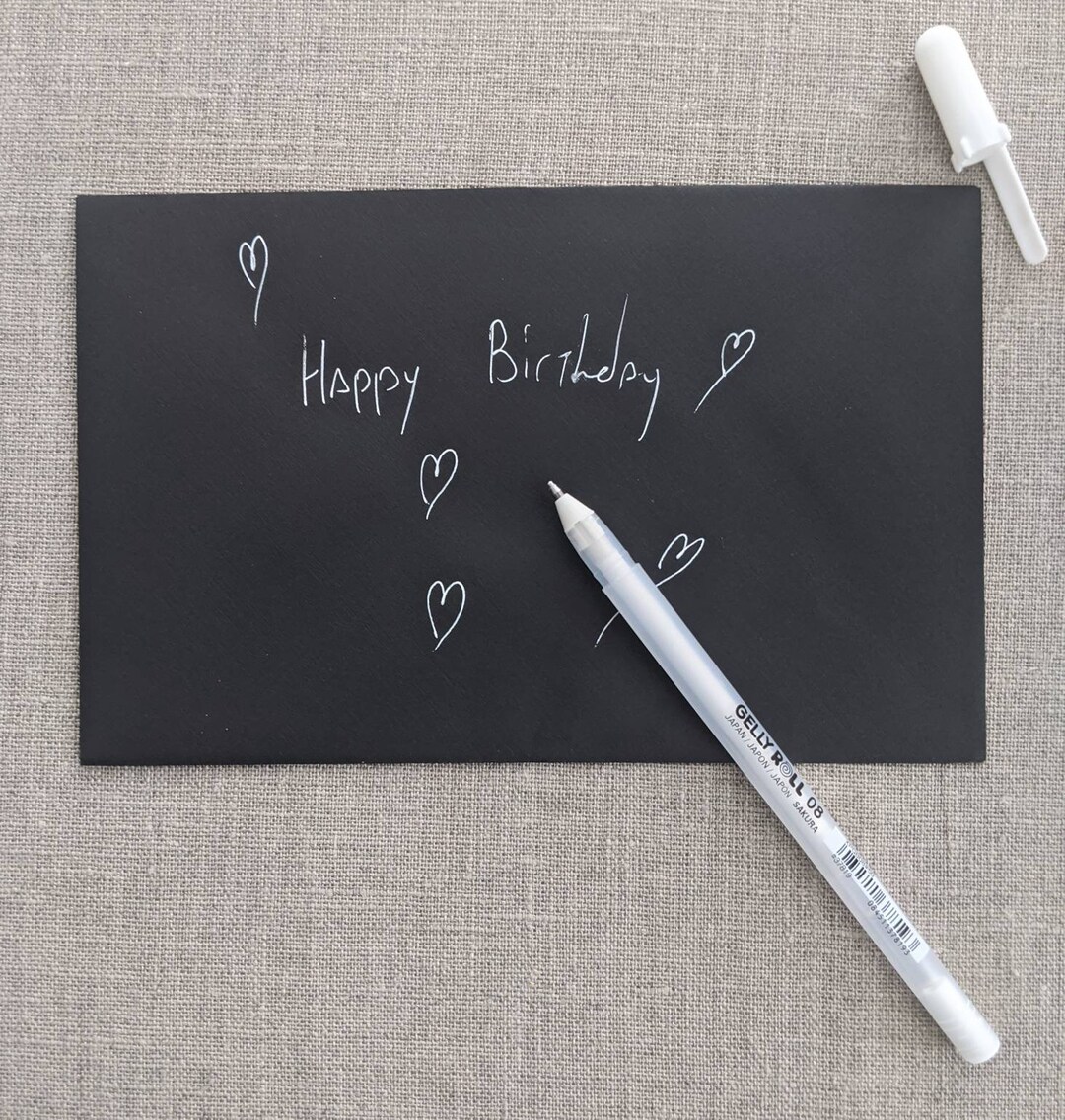 Opaque White Gel Pen - One Pen - for Writing on Dark Surfaces - Gelly ...