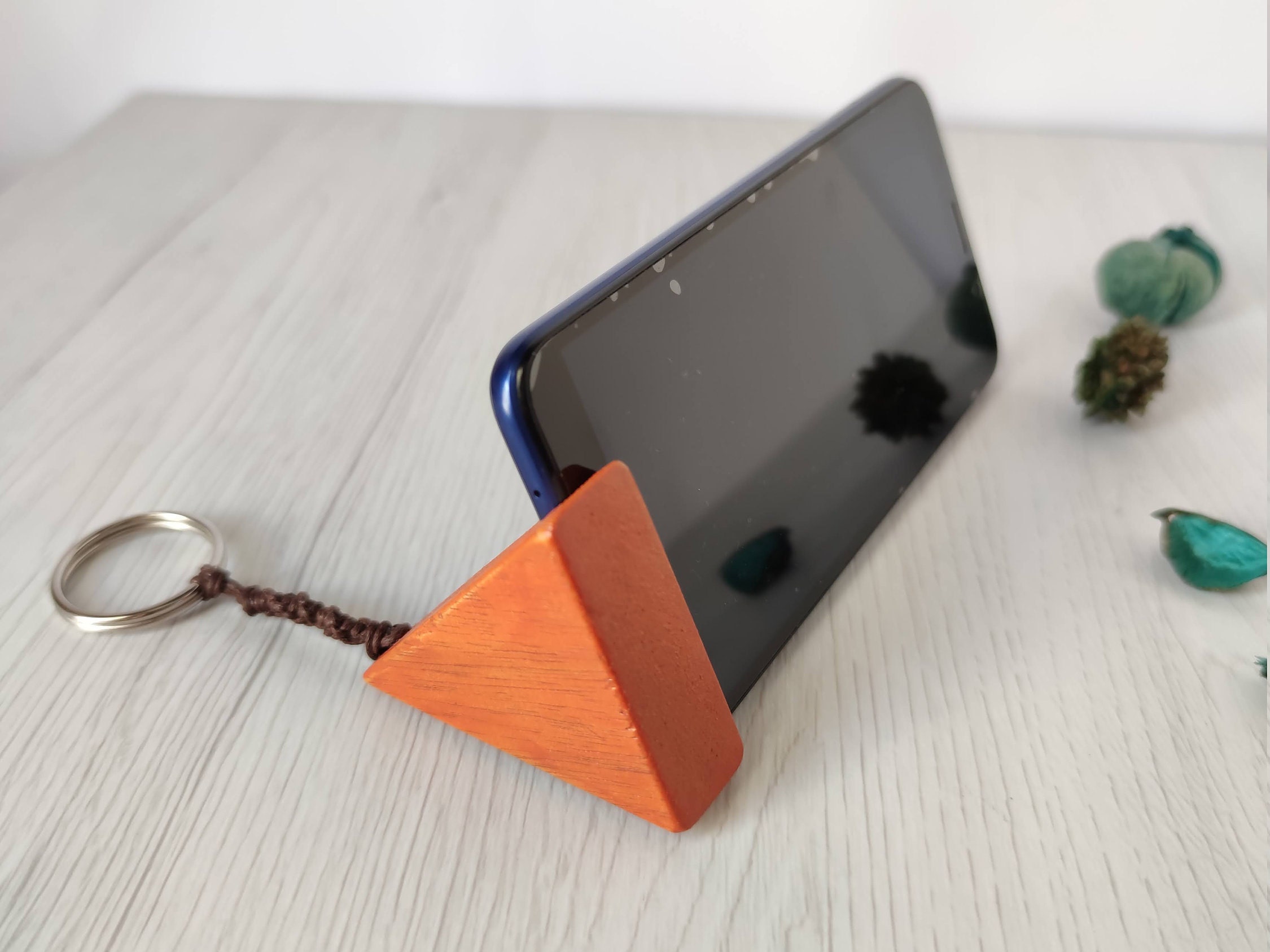 Triangle keychain mobile phone stand hands-free display stand | Etsy