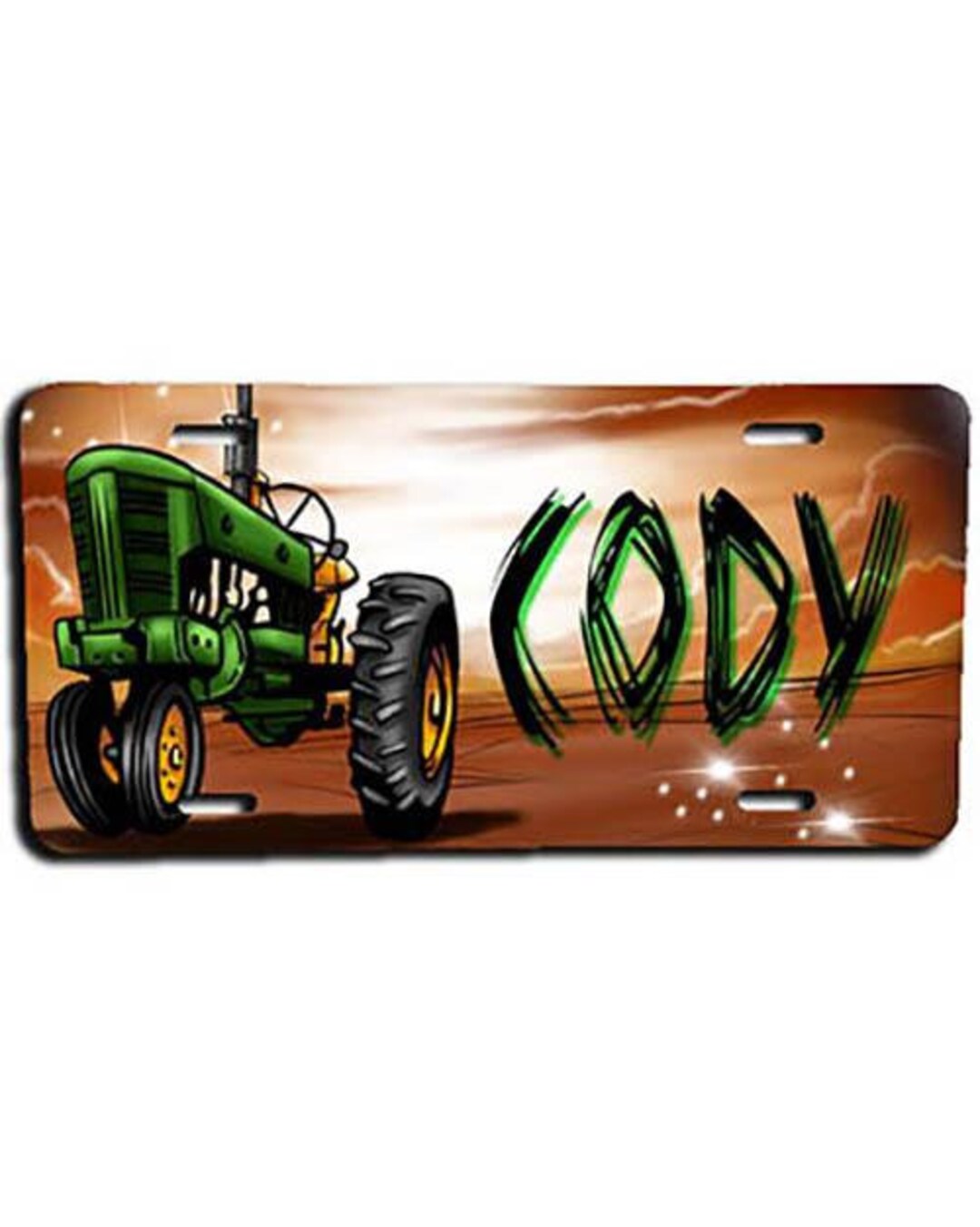 H009 Personalized Airbrushed Tractor License Plate Tag - Etsy