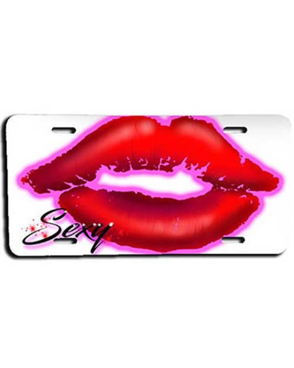 F012 Personalized Airbrushed Sexy Lips License Plate Tag | Etsy