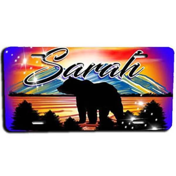 Bear Personalized License Plate - Etsy