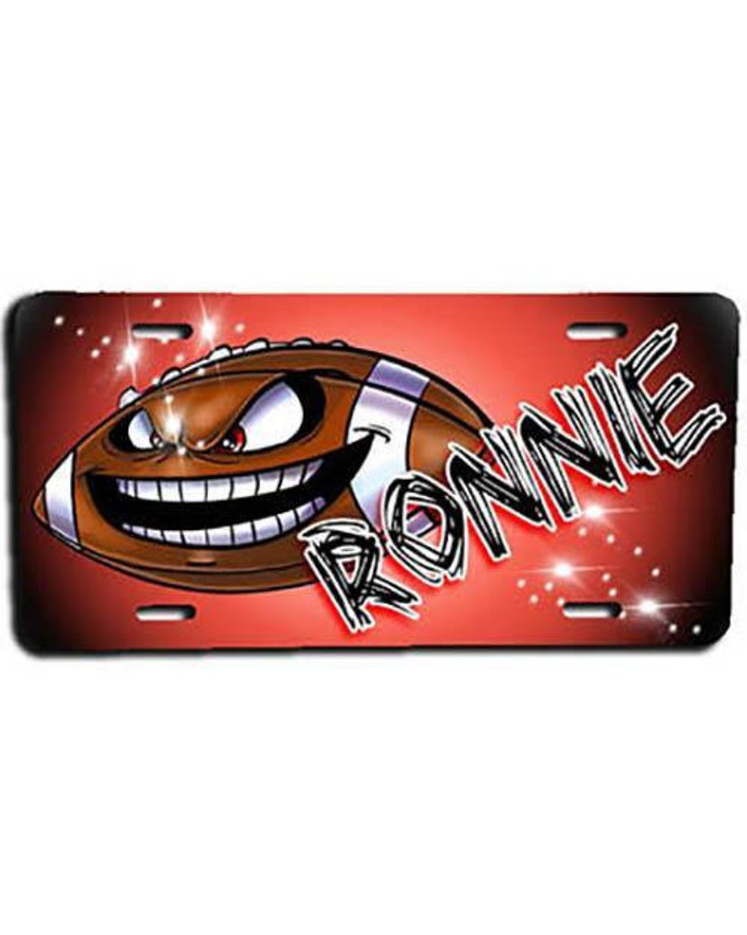 G003 Personalized Airbrush Football License Plate Tag - Etsy