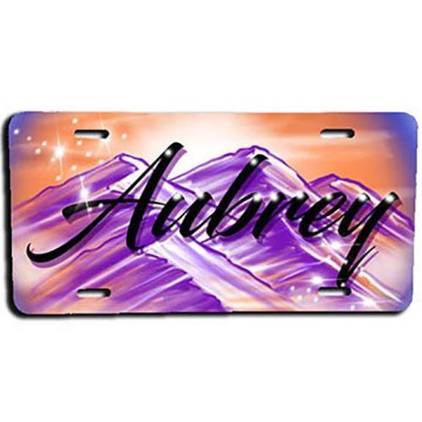 Personalized Mountain Scene License Plate - Etsy