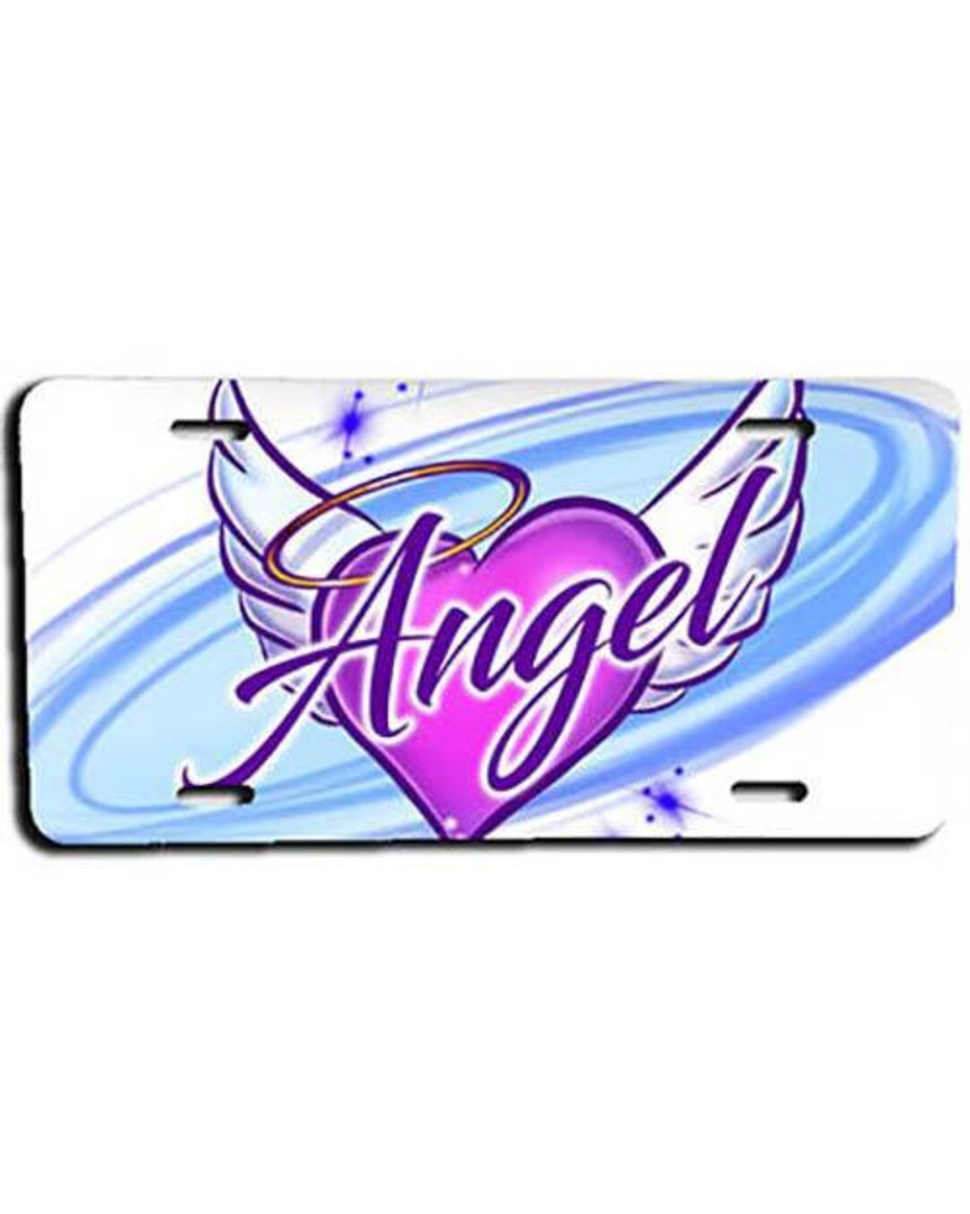 F006 Personalized Airbrushed Angel Wings License Plate Tag - Etsy