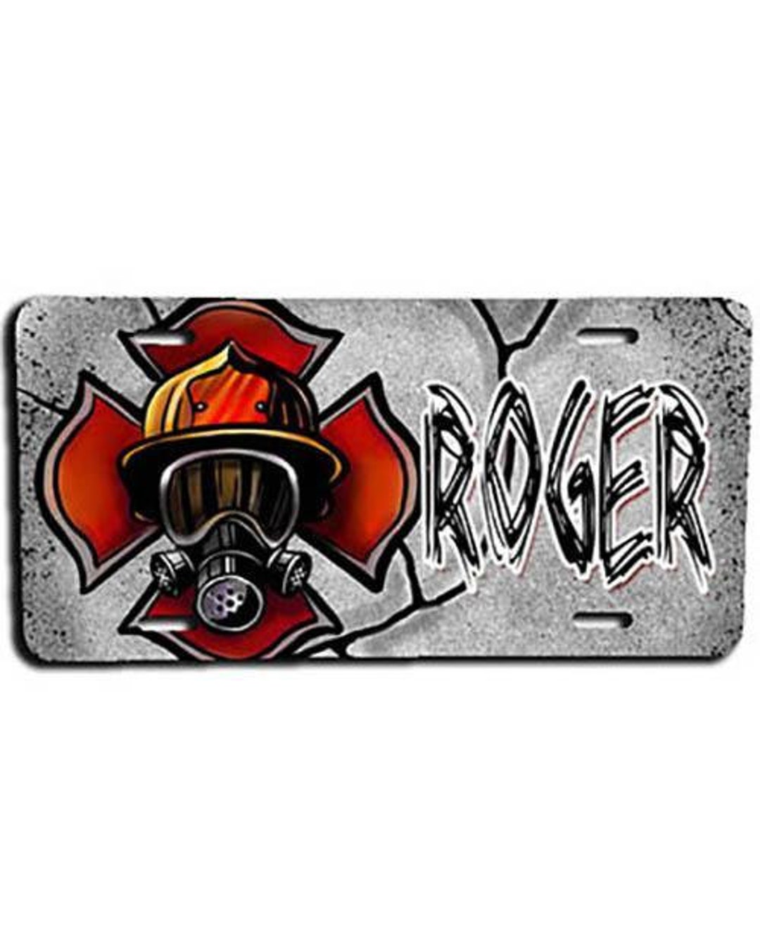 F018 Personalized Airbrushed Firefighter License Plate Tag - Etsy