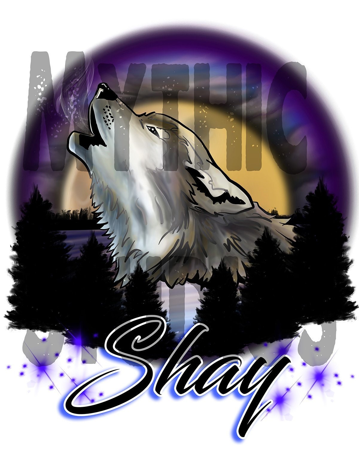 I011 Personalized Airbrush Howling Wolf License Plate Tag - Etsy