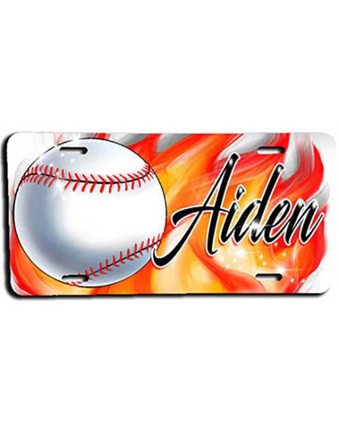 LG001 Personalized Airbrushed Baseball License Plate Tag - Etsy