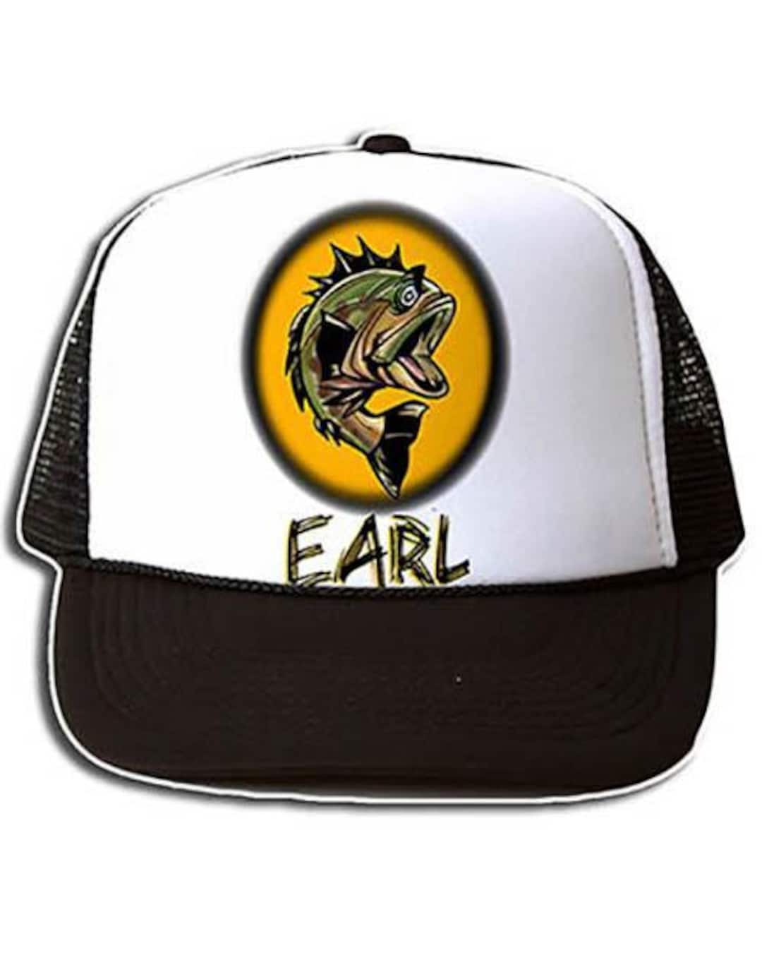 I021 Personalized Airbrush Bass Fishing Snapback Trucker Hat - Etsy