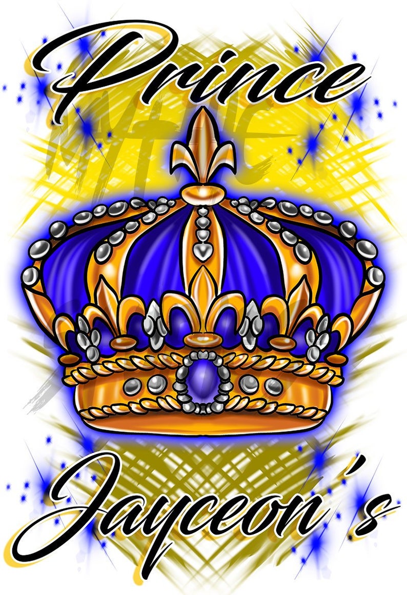 F043 Digitally Airbrush Painted Personalized Custom King Crown - Etsy