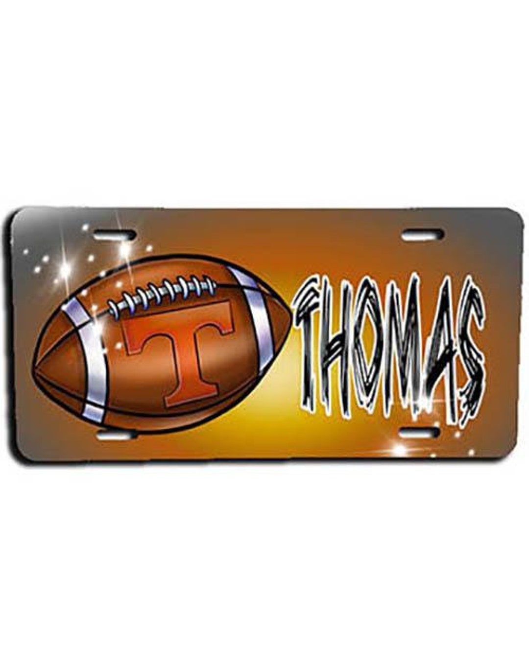 G030 Personalized Airbrush Football License Plate Tag - Etsy