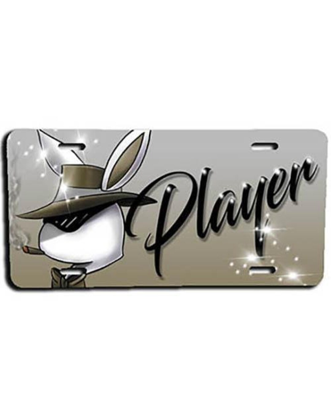 H017 Personalized Airbrushed Player Bunny License Plate Tag - Etsy