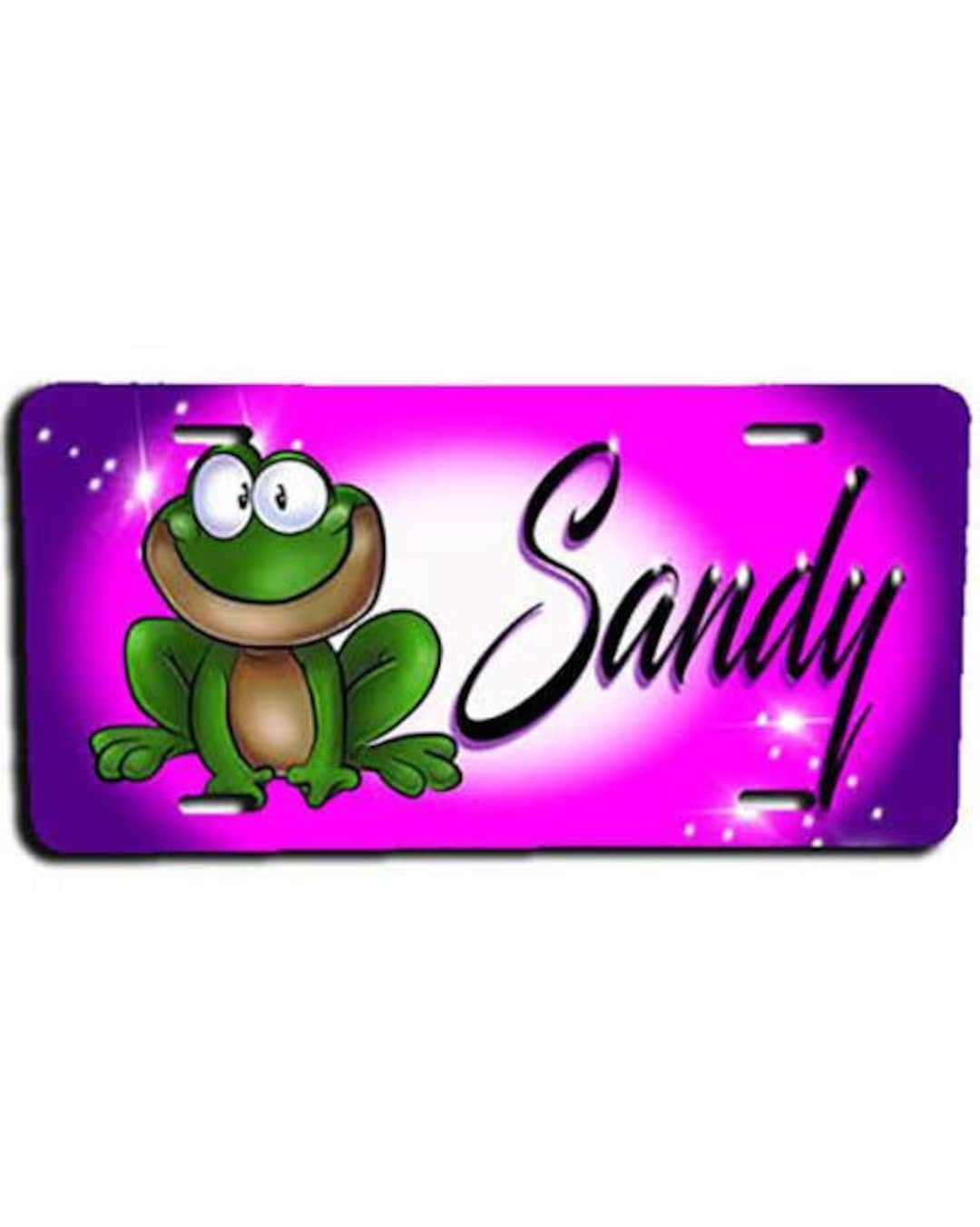I015 Personalized Airbrush Frog License Plate Tag - Etsy