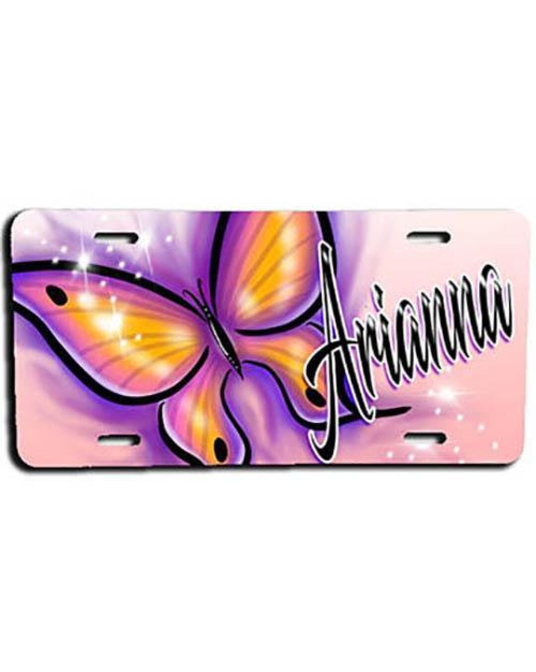 I002 Personalized Airbrush Butterfly License Plate Tag - Etsy