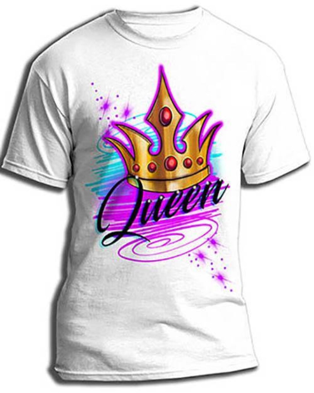 F007 Personalized Airbrushed Crown Tee Shirt - Etsy