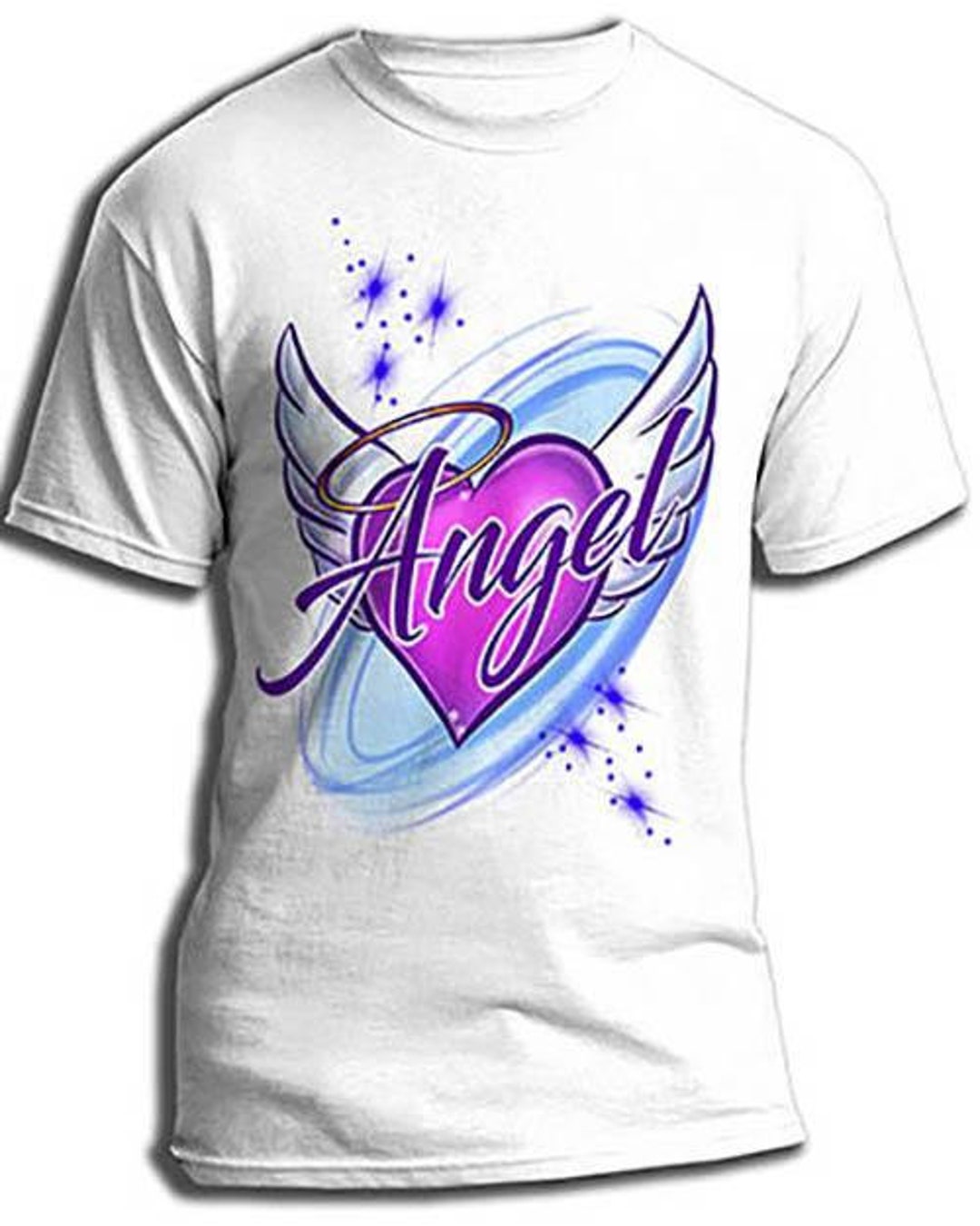 F006 Personalized Airbrushed Angel Wingstee Shirt - Etsy