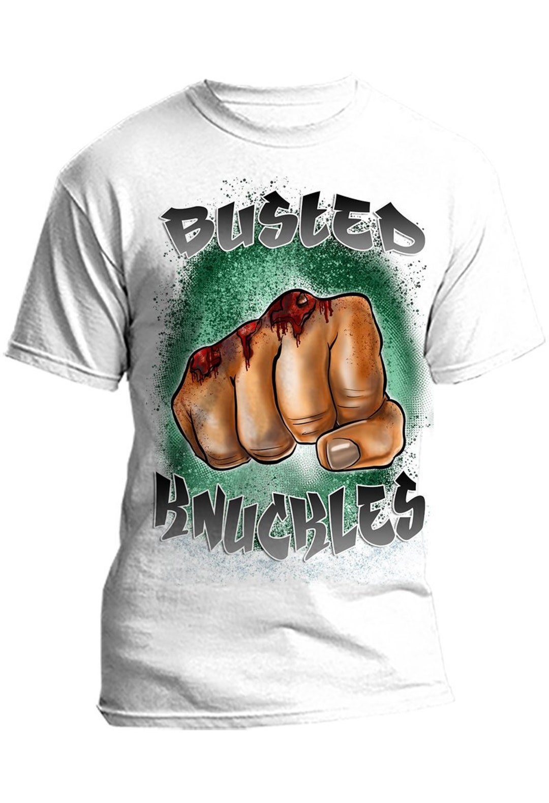 F070 Digitally Airbrush Painted Personalized Custom Busted Knuckles ...