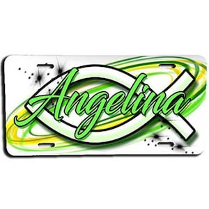 H008 Personalized Airbrushed Jesus Fish License Plate Tag - Etsy